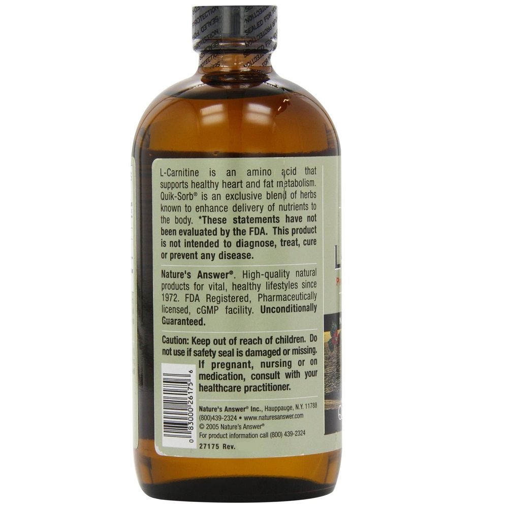 Nature’s Answer Liquid L-Carnitine Natural Raspberry – 16 fl oz ...
